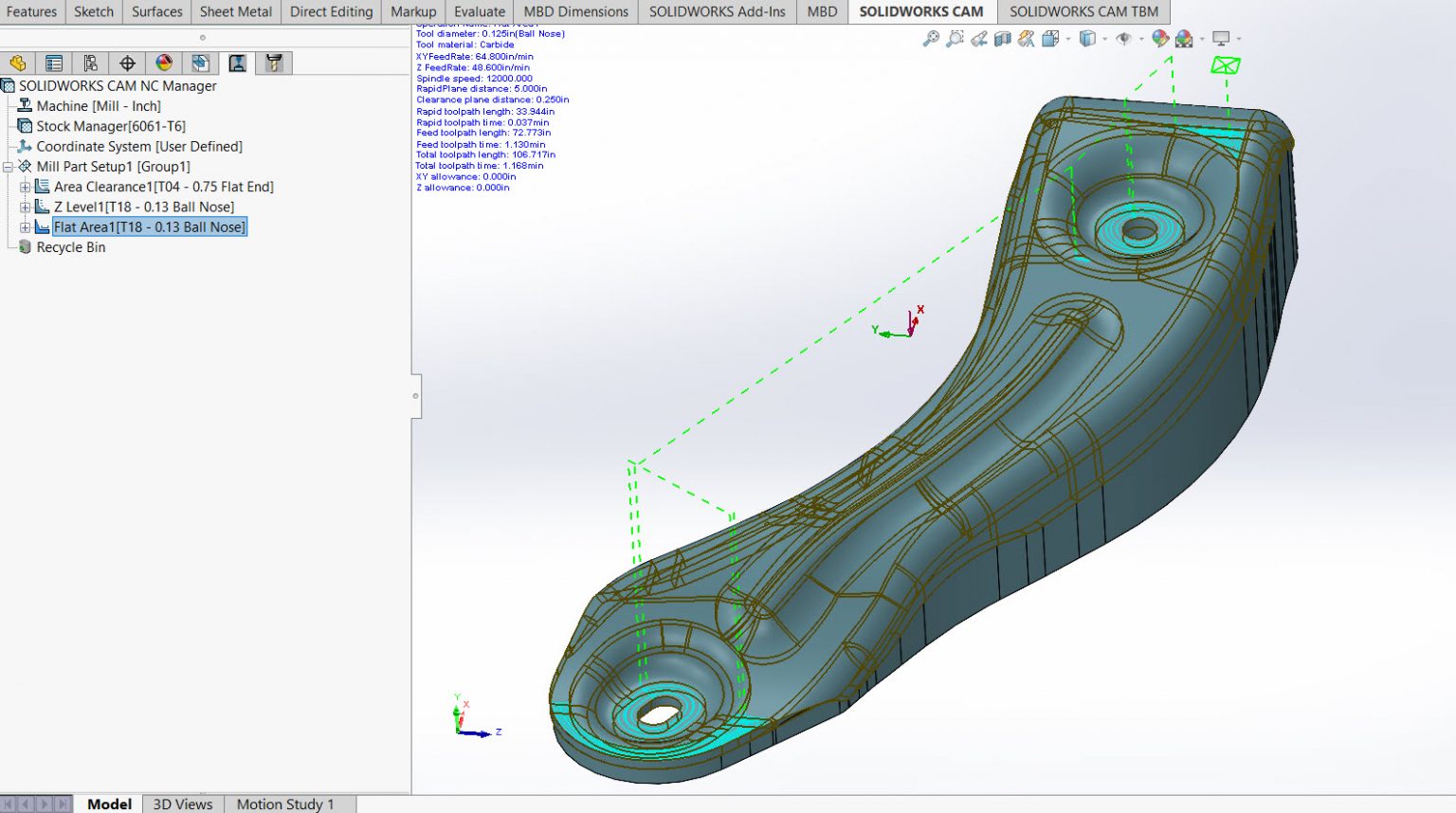 Multi-Surface Features and 3 Axis Contouring with SOLIDWORKS CAM