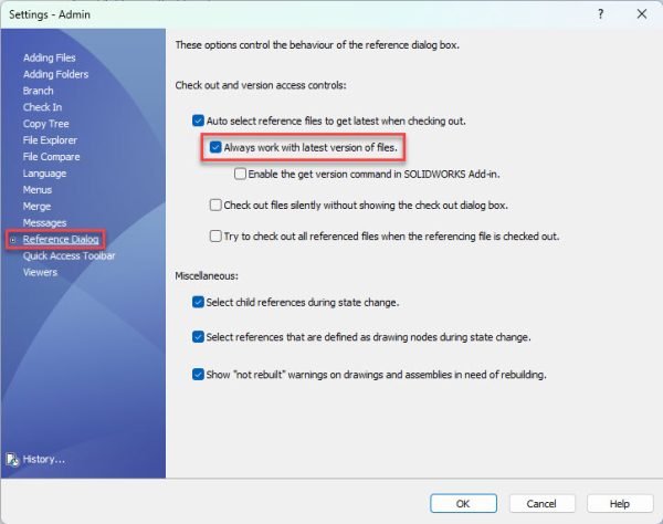 Enable "Always work with latest version of files" and how it works