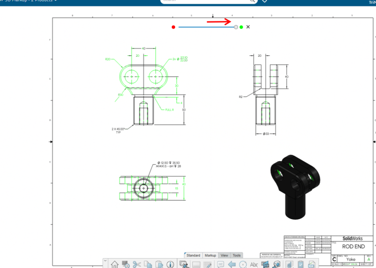 Comparing Drawing Revisions using 3DMarkup on 3DExperience